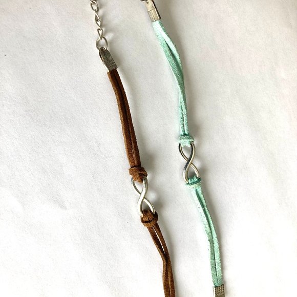 Jewelry | Nwt Double Stranded Bracelet W Silver Infinity Sign Extension ...
